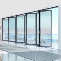 China 1.4mm Wall Thickness Aluminum Glass Patio Accordion Door for Modern Security Solution for sale