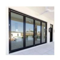 China Aluminum Alloy Black Thick Frame Sliding Door for Residential Double Glazing by SKATE for sale