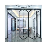China Customized Thermal Break Modern Tempered Glass Bifold Doors Waterproof Aluminum Alloy for sale