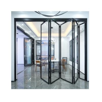 China Customized Thermal Break Modern Tempered Glass Bifold Doors Waterproof Aluminum Alloy for sale