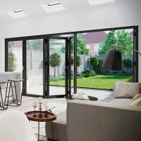 China Accordion Aluminium Folding Door Latest Design 10 Sealing Layers 35dB Sound Insulation for sale