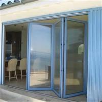 China Accordion Aluminium Folding Door Latest Design 10 Sealing Layers 35dB Sound Insulation for sale