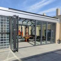 China Accordion Aluminium Folding Door Latest Design 10 Sealing Layers 35dB Sound Insulation for sale