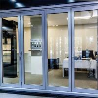 China Accordion Aluminium Folding Door Latest Design 10 Sealing Layers 35dB Sound Insulation for sale