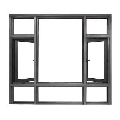 China Modern Wind Pressure Resistance Level 9 Customized Broken Bridge Aluminum Casement Windows for sale