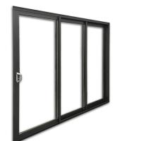 China Rolling Pull Opening Method SKATE Black End Aluminium Double Sliding Door for Household for sale