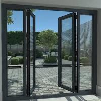 China Double Glazed Glass Bifold Door for 70mm Width Aluminum Frame and 1.4mm Wall Thickness for sale