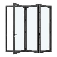 China Skate End Aluminum Bi Fold Doors with Thermal Break and 1.4mm Aluminum Wall Thickness for sale