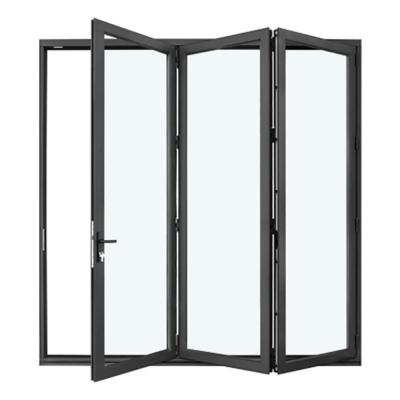 China Skate End Aluminum Bi Fold Doors with Thermal Break and 1.4mm Aluminum Wall Thickness for sale