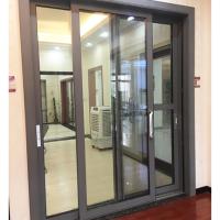China Stainless Steel Screen Netting SKATE Aluminium Wide Frame Double Glazed Sliding Door for sale