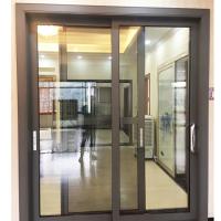 China Stainless Steel Screen Netting SKATE Aluminium Wide Frame Double Glazed Sliding Door for sale
