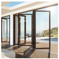 China Skate Large-Scale Aluminum Thermal Break Black Aluminium Alloy Bi-Fold Doors for Glass for sale