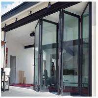China Skate Large-Scale Aluminum Thermal Break Black Aluminium Alloy Bi-Fold Doors for Glass for sale