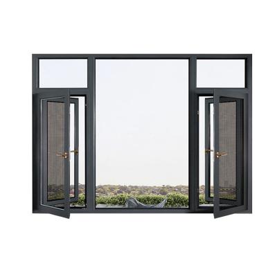 China Modern Waterproof Aluminum Alloy Casement Windows for Level 9 Wind Pressure Resistance for sale