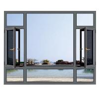 China Level 8 Air Tightness Black Aluminum Alloy Casement Windows for Customized Modern Design for sale