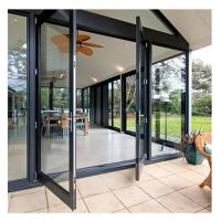 China 10 Sealing Layers Skate Exterior French Thermal Break Casement Doors with Aluminum Frame for sale