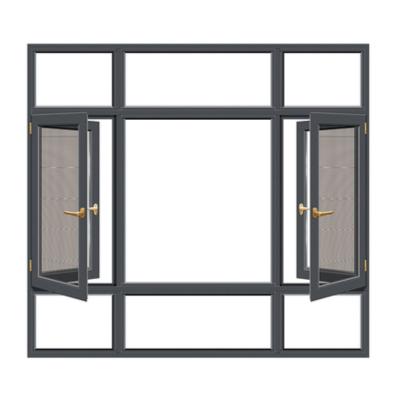 China Simple Design European Style Commercial Aluminum Waterproof Casement Windows for Bedroom for sale