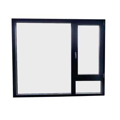 China Glass Custom Black Broken Bridge Aluminum Casement Windows with Folding Screen at Best for sale