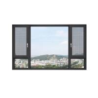 China Glass Custom Black Broken Bridge Aluminum Casement Windows with Folding Screen at Best for sale