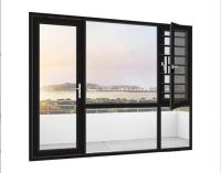 China Glass Custom Black Broken Bridge Aluminum Casement Windows with Folding Screen at Best for sale