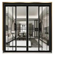 China Commercial Project Sliding Door Exterior Aluminum Alloy with Triplex Glass Upgrade for sale