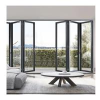 China 1.4mm Aluminum Wall Thickness Skate Sliding Doors Thermal Break Black Alloy Bi-Fold Panels for sale