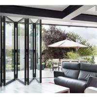 China 1.4mm Aluminum Wall Thickness Skate Sliding Doors Thermal Break Black Alloy Bi-Fold Panels for sale