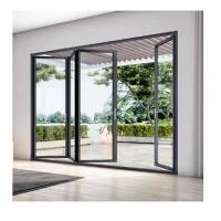 China 1.4mm Aluminum Wall Thickness Skate Sliding Doors Thermal Break Black Alloy Bi-Fold Panels for sale