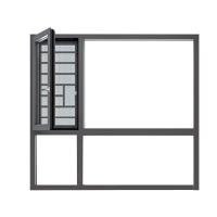 China Modern Design Hanging Curtain Type Aluminum Black Casement Windows for European Style for sale