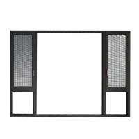 China Modern Design Hanging Curtain Type Aluminum Black Casement Windows for European Style for sale