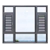 China Modern Design Hanging Curtain Type Aluminum Black Casement Windows for European Style for sale