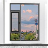China Modern Design Hanging Curtain Type Aluminum Black Casement Windows for European Style for sale