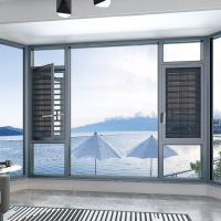 China Modern Design Hanging Curtain Type Aluminum Black Casement Windows for European Style for sale