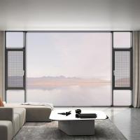 China Modern Design Hanging Curtain Type Aluminum Black Casement Windows for European Style for sale