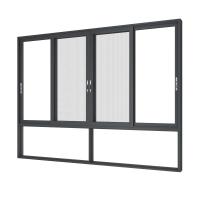 China Black Aluminium Double Glazed Glass Sliding Windows With High Wind Pressure Resistance for sale