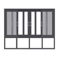 China Black Aluminium Double Glazed Glass Sliding Windows With High Wind Pressure Resistance for sale