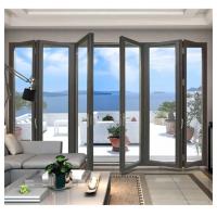 China Workshop Heat Insulation K Value ≤2.1 Thermal Break Black Aluminium Alloy Bi-Fold Doors for sale