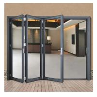 China Workshop Heat Insulation K Value ≤2.1 Thermal Break Black Aluminium Alloy Bi-Fold Doors for sale