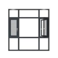 China Bedroom Aluminum Black Broken Bridge Casement Windows with and Level 8 Air Tightness for sale