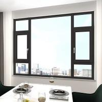 China Bedroom Aluminum Black Broken Bridge Casement Windows with and Level 8 Air Tightness for sale