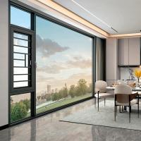 China Bedroom Aluminum Black Broken Bridge Casement Windows with and Level 8 Air Tightness for sale