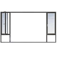 China American Design House Project Double Glazed Balcony Aluminum Casement Windows for Homes for sale