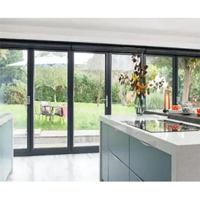China Waterproof Design 16mm Waterproof Aluminum Ultra-narrow Frame Double Glazed Sliding Doors for sale