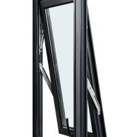 China SKATE End Black Double Glazed Aluminium Alloy Awning Windows with Soundproof Function for sale