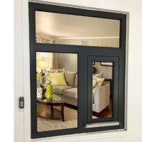 China Energy Efficient Double Glazed Tempered Glass Aluminum Profile Tilt and Turn Casement Window for Better Waterproofing for sale