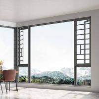 China Level 8 Air Tightness Aluminum Casement House Windows with 304 Stainless Steel Mesh for sale