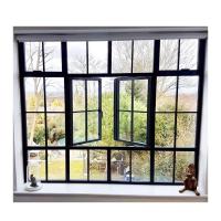 China Window With Grill Design And Tempered Glass 8-way Seal Broken Bridge Aluminum Profile for sale