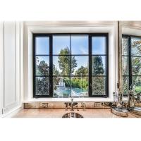 China Window With Grill Design And Tempered Glass 8-way Seal Broken Bridge Aluminum Profile for sale
