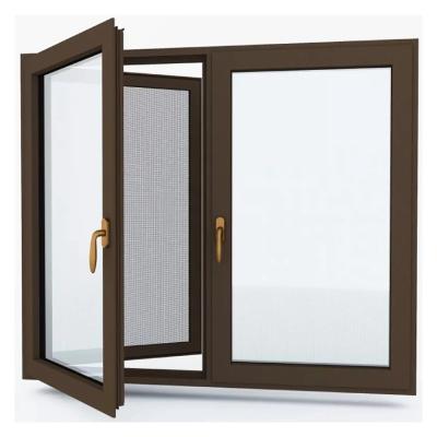 China Double Glazed Aluminum Casement Glass Windows with Level 6 Water Tightness for sale