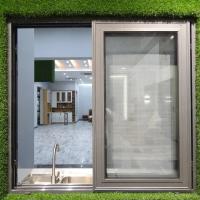 China Customize Double Glazed Thermal Break Aluminum Sliding Glass Windows For Folding Screen for sale